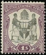 Stamp: Coat of Arms of BCA (white background) (British Central Africa ...