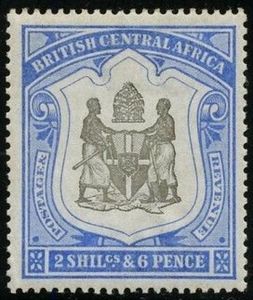 Stamp: Coat of Arms of BCA (white background) (British Central Africa ...
