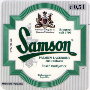 බිම ලේබලය: NH15-Samson Premium Lagerbier (Pivovar Samson České ...