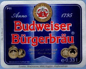Drink Label: NH20I-Budweiser Bürgerbräu (Pivovar Samson České ...