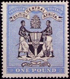 Stamp: Coat of Arms of BCA (coloured background) (British Central ...