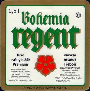Drink Label: Hx10-Bohemia Regent světlý ležák 12 (Pivovar Regent Třeboň ...