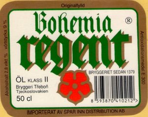 Drink Label: SH1-Bohemia regent (Pivovar Regent Třeboň, Czech ...