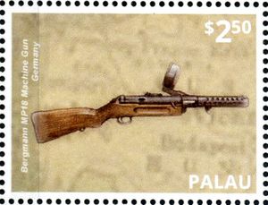 Stamp: Bergmann MP18 Machine Gun, Germany (Palau(100th Anniversary of ...