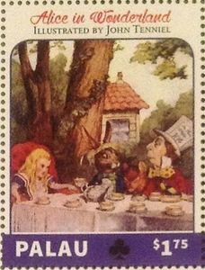 Stamp: Alice in Wonderland, illustrated by John Tenniel (Palau(100th ...