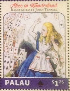 Stamp: Alice in Wonderland, illustrated by John Tenniel (Palau(100th ...