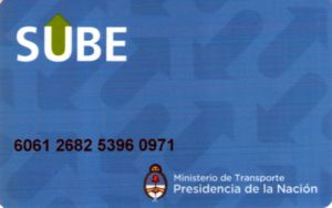 Transport Ticket: SUBE - Blue Design - Valid 25073 (SUBE - Sistema ...