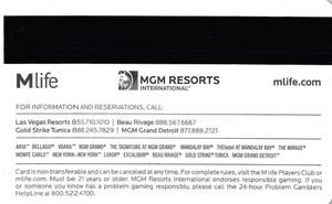 Casino Card: M Life Player Club Pearl - MGM Resorts (MGM Resorts ...