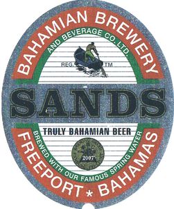 Etiqueta de bebida: Sands (Bahamian Brewery and Beverage Co. Ltd ...