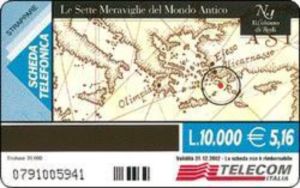 Scheda Telefonica: Le 7 meraviglie del Mondo Antico - Il Colosso Di Rodi (Telecom Italia, Italia ...