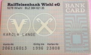 Bank Card: Bank Card (Raiffeisenbank Wiehl eG, Germany, Federal ...
