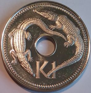 Coin: 1 Kina (River & Sea Crocodiles) (Papua New Guinea(1975~Today ...