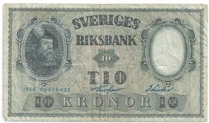 Banknote: 10 Kronor (Sweden(1952-1973 Issue) Wor:P-43f.7