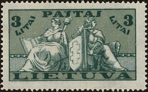 Stamp: Coat of Arms and Historic Figures (Lithuania(Definitive - (1934 ...