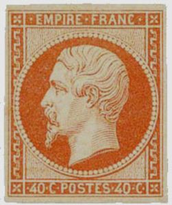Stamp: Emperor Napoleon III (France(Emperor Napoleon III) Yt:FR 16,Mi ...