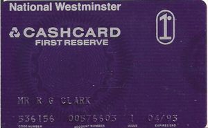 Bank Card: National Westminster (National Westminster Bank, United ...