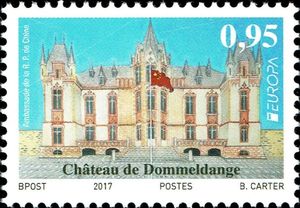 Stamp: Dommeldange Palace (Luxembourg(Europa (C.E.P.T.) 2017 - Castles ...