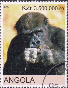 Stamp: Gorillas (Cinderellas) (Angola) Col:AO 2000-11/3