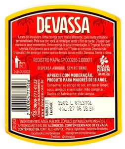 Drink Label: Devassa Tropical Ale (Cervejaria Devassa, BrazilCol:BR ...
