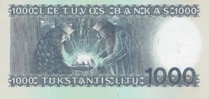 Banknote: 1,000 Litu (Lithuania(1991 Litas Issue) Wor:P-52a