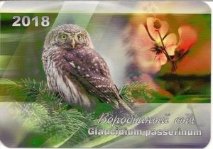 Calendario de Bolsillo: Passer's Owl (Rusia(Birds) Col:RUS-2018-Owl-003.08