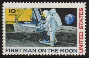 Stamp: First Man on the Moon (United States of America(Moon Landing ...