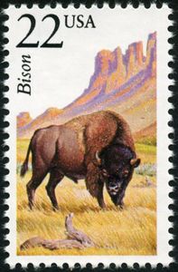 Stamp: American Bison (Bos bison) (United States of America(North ...