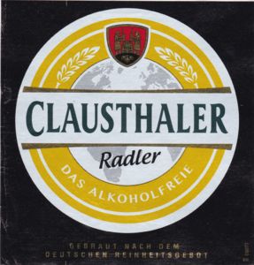 Drink Label: Clausthaler Radler (Binding-Brauerei AG, Germany, Federal ...