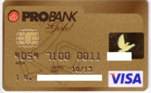 Bank Card: PROBANK Gold VISA (08/10) (Probank A.E., GreeceCol:GR-VI-0409