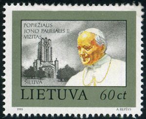 Stamp: Siluva (Lithuania(Visit of Pope John Paul II) Mi:LT 533,Sn:LT ...