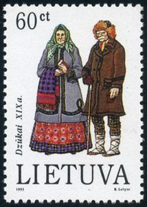 Stamp: Region Dzukai (Lithuania) (Costumes 1993) Mi:LT 537,Yt:LT 467,Sg ...