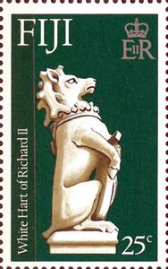Stamp: White Hart of Richard II (Fiji(25th Anniv. Of Coronation) Mi:FJ ...
