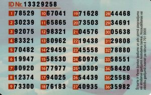 Bank Card: Parex blue code card (Parex Bank, LatviaCol:LV-GM-0032