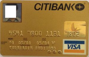 Bank Card: Visa Gold (Citibank, IndonesiaCol:ID-VI-0041