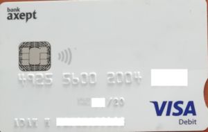 Bank Card: Axept Bank (DnB NOR Bank ASA, NorwayCol:NO-VI-0039