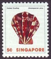 Stamp: Folded Scallop (Decatopecten plica) (Singapore(Sea Life) Mi:SG ...