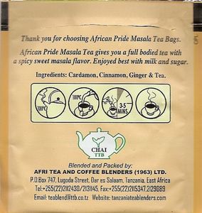 Tea Bag: Masala tea, more black in Masala, mat (african pride ...