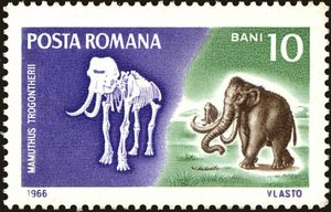 Stamp: Steppe Mammoth (Mammuthus trogontherii) (Romania(Prehistoric ...