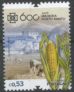 Stamp: Ear of corn (Madeira Islands(600 Years of Discovery of Madeira ...