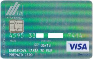 Bank Card: TB - Darčeková karta 30 EUR (Tatra Banka, SlovakiaCol:SK-VE ...