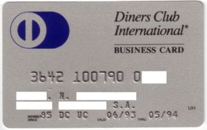 Bank Card: Diners Club International BUSINESS CARD (Diners Club of ...