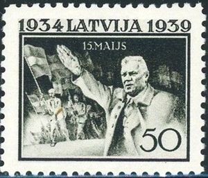 Марка: President Kārlis Ulmanis (1877-1942) (Латвия(5th Anniversary of ...