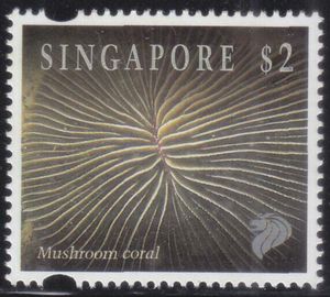 Stamp: Mushroom Coral (Fungia repanda) (Singapore(Reef Life Definitives ...