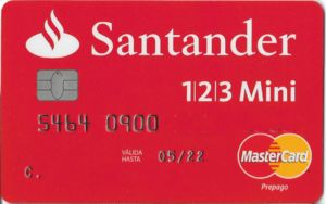 Tarjeta de Banco: Santander 123 Mini (Banco de Santander, EspañaCol:ES ...