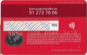 Tarjeta de Banco: Santander 123 Mini (Banco de Santander, EspañaCol:ES ...