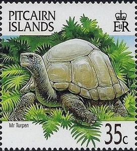 Stamp: Mr Turpin tortoise (Chelonoidis elephantopus) (Pitcairn Islands ...