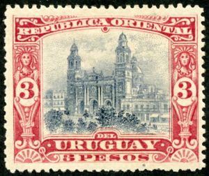 Stamp: Montevideo Cathedral (Uruguay(Country Motifs 1895) Mi:UY 110,Sn ...