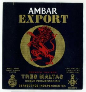 Drink Label: Ambar Export (La Zaragozana S.A., SpainCol:ES-BEER-000477
