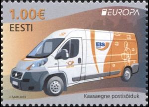 Stamp: Modern Mail Van (Estonia(Europa (C.E.P.T.) 2013 - Postal ...