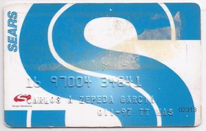 Bank Card: Sears (Sears, Mexico) Col:MX-GM-0083